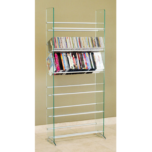 Symple Stuff Glass DVD/CD Rack for Storage 336 CDs 234 DVDs & Reviews ...