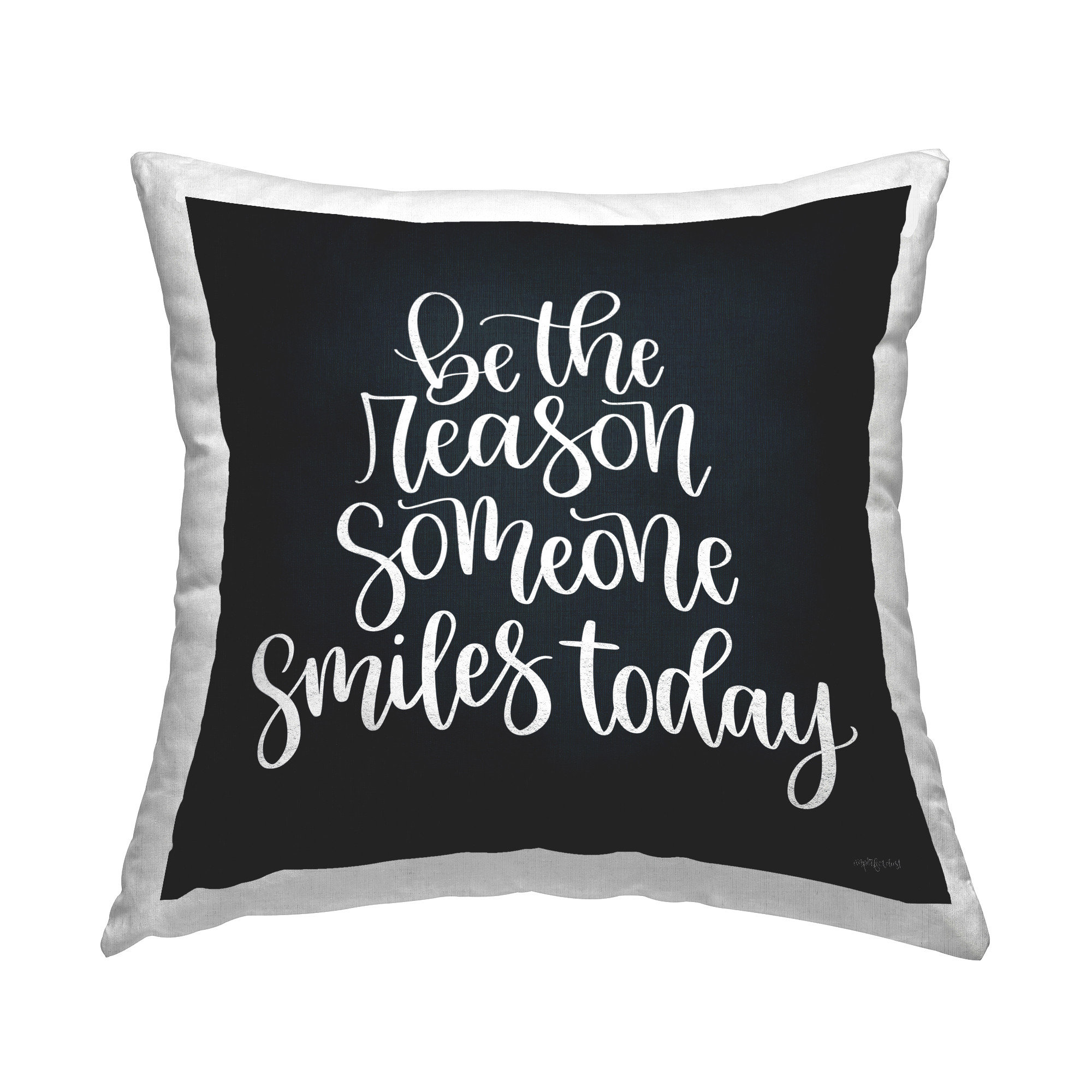 Stupell Industries Uplifting Smile Calligraphy Black Background Printed ...