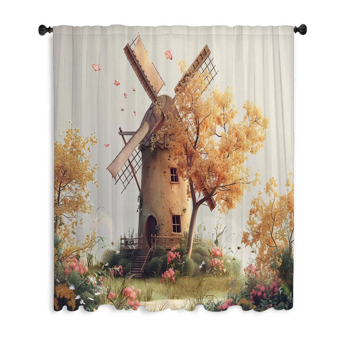 East Urban Home Windmill Window Curtains, Architecture Blockout & Sheer ...