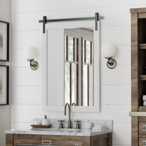 Latitude Run® Rectangle Solid Wood Modern Farmhouse Accent Mirror Flat ...