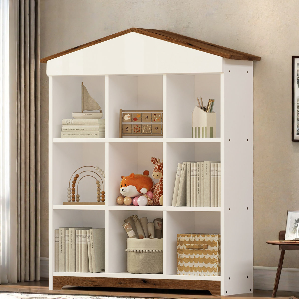 Lark Manor™ House-Shaped Storage Rack With Nine Storage Compartments ...