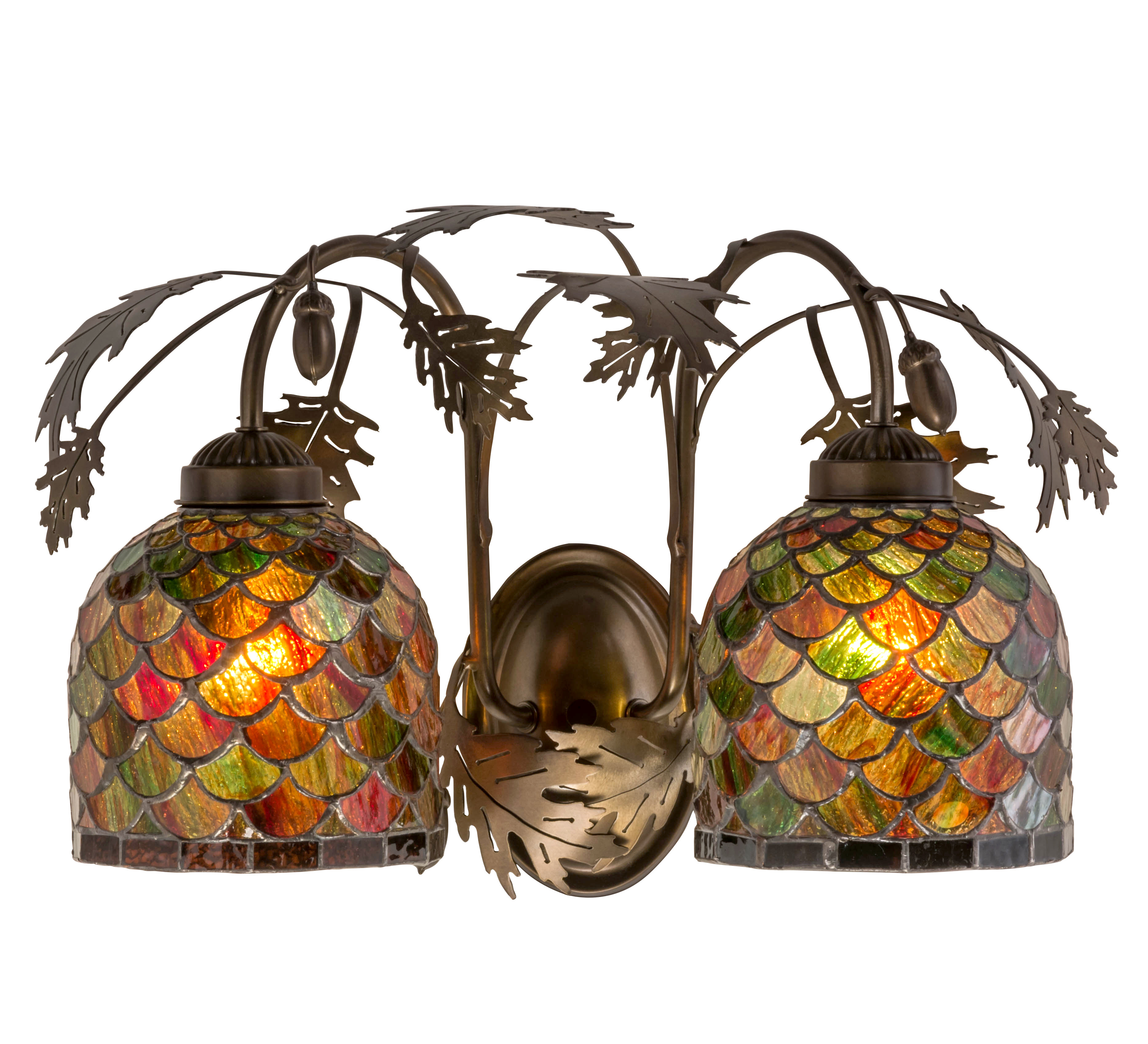 Meyda Lighting Acorn and Oak Leaf 2-Light Armed Sconce | Wayfair