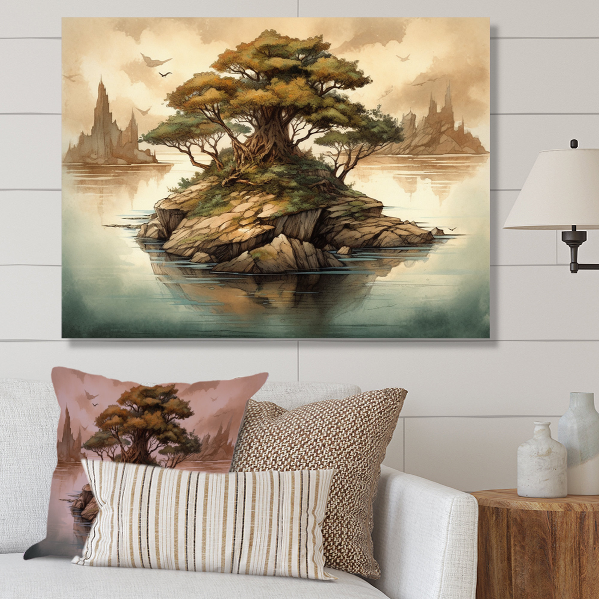 Red Barrel Studio® Ruttger Bonsai Tree Island I On Canvas Print | Wayfair