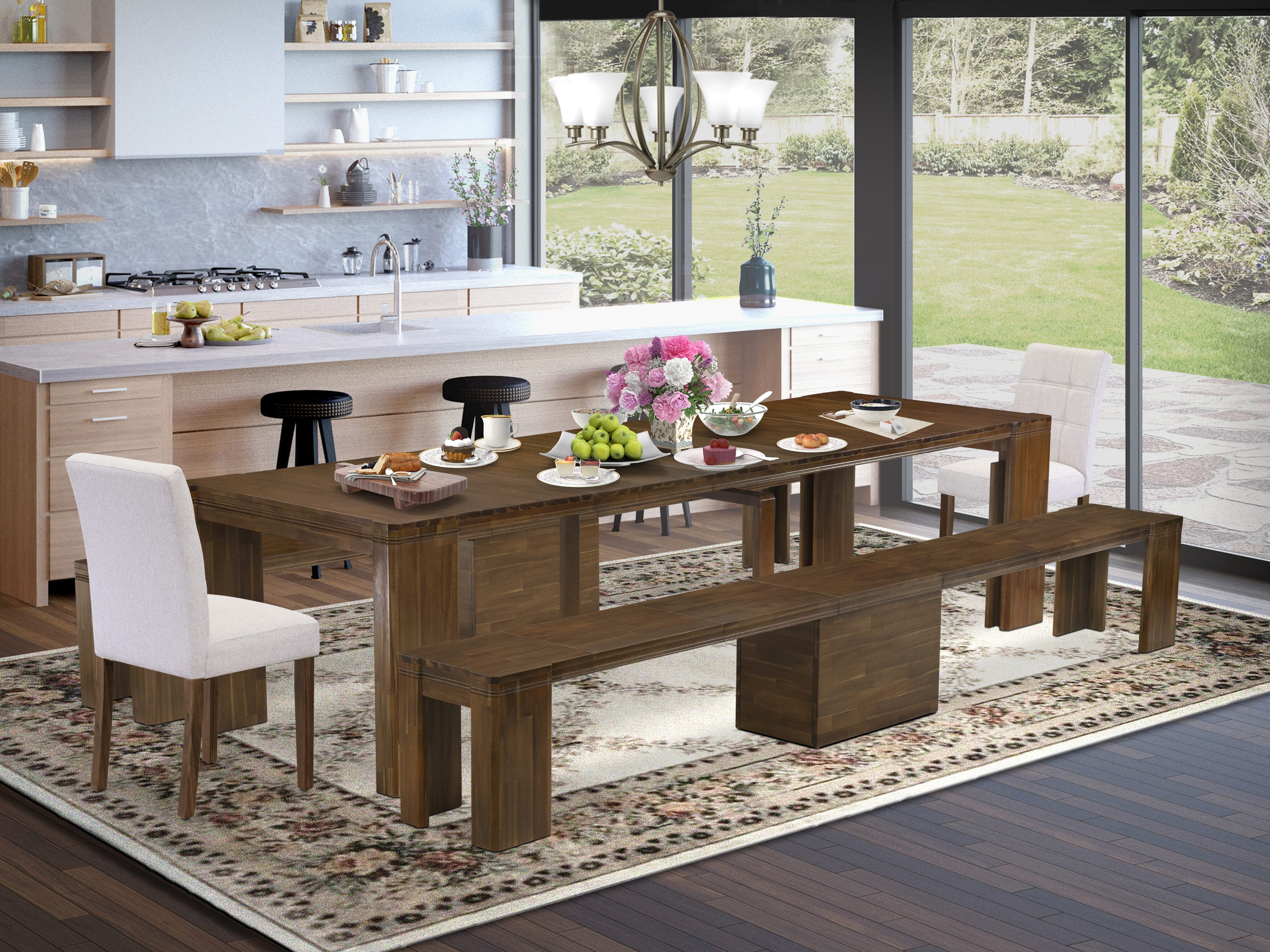 Red Barrel Studio® Maksutbek 5 Pieces Extendable Dining Set Includes a ...