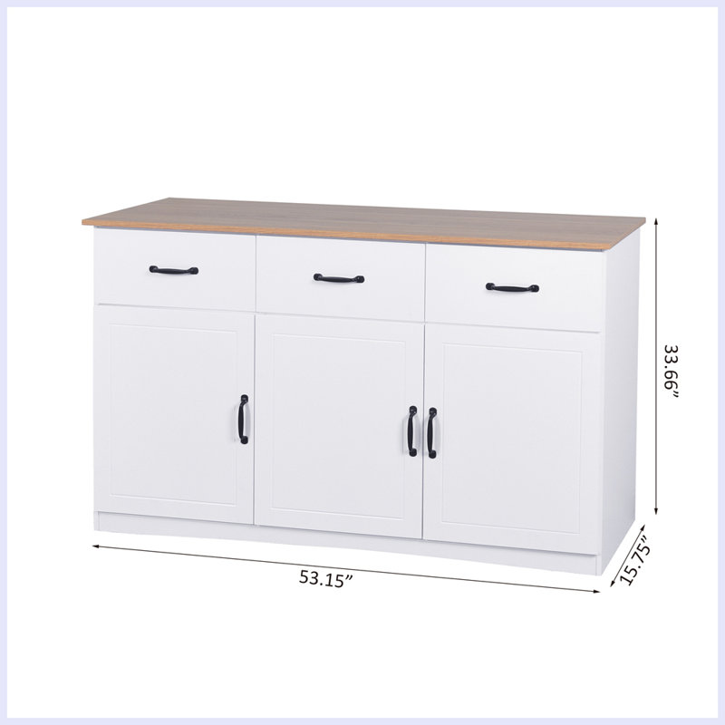 Ebern Designs Modern Kitchen Sideboard with 3 Doors and 3 Drawers | Wayfair