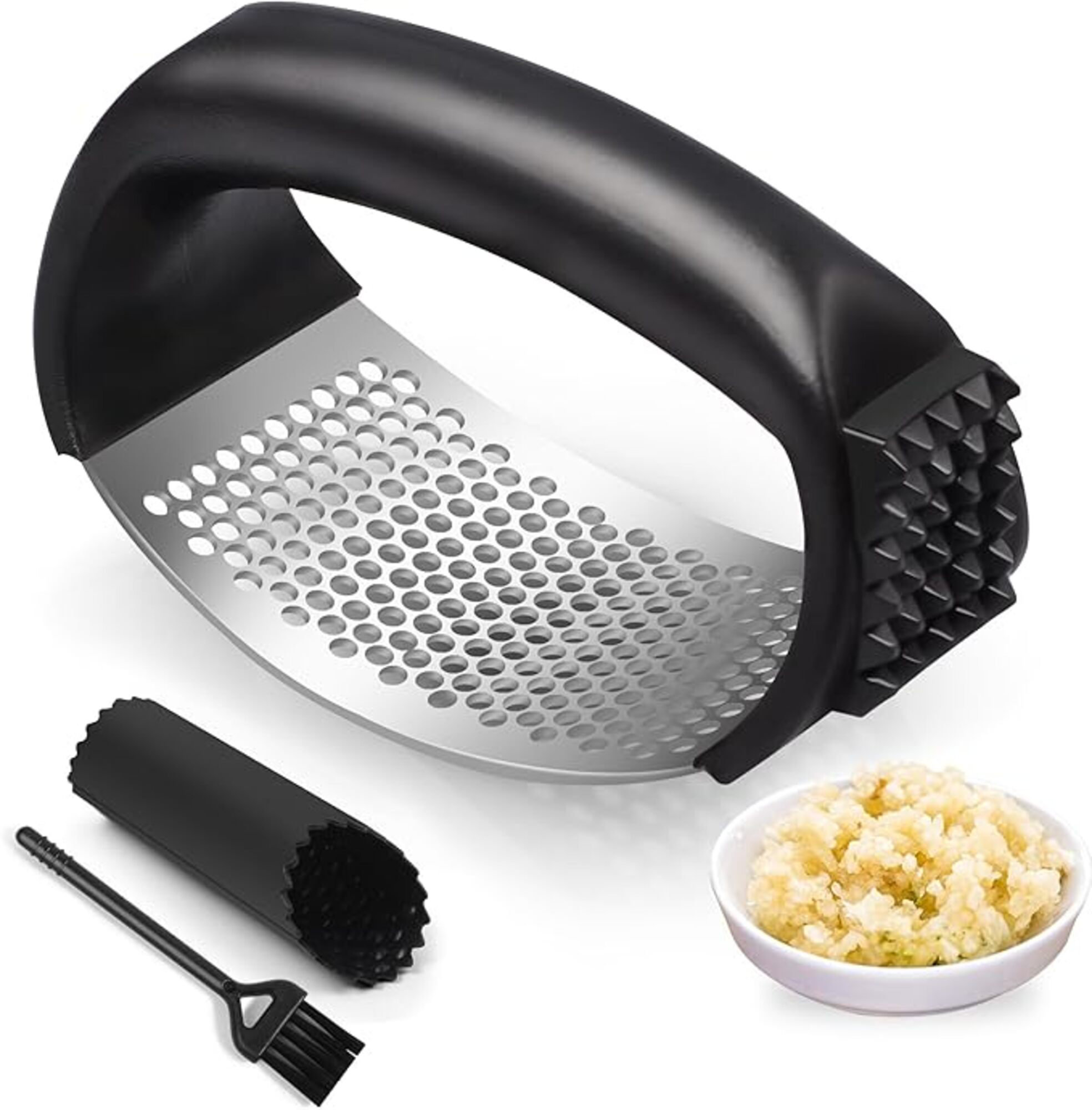 HHA Garlic Press Rocker, Stainless Steel Garlic Mincer And Garlic ...