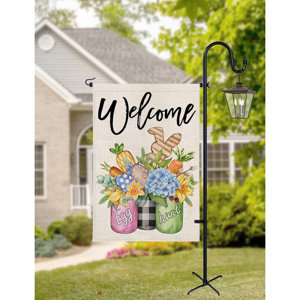 Arlmont & Co. Upgraded Garden Flag Holder Stand With Shepherd Hook For ...