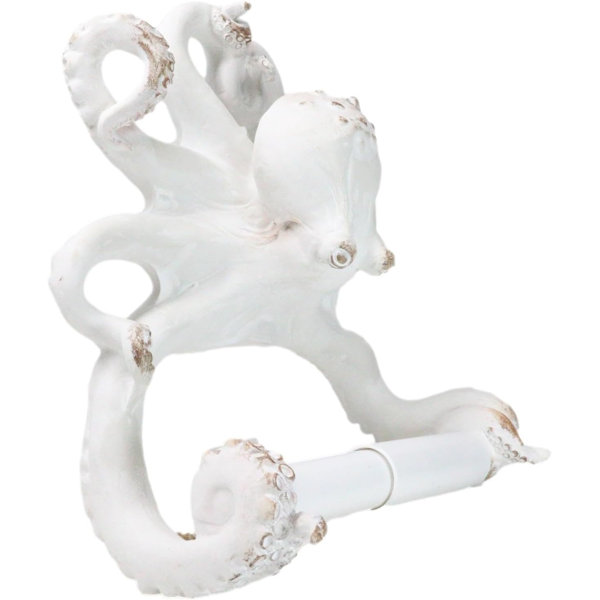 Trinx Nautical Marine Sea Octopus Distressed Antique Wall Toilet Paper ...