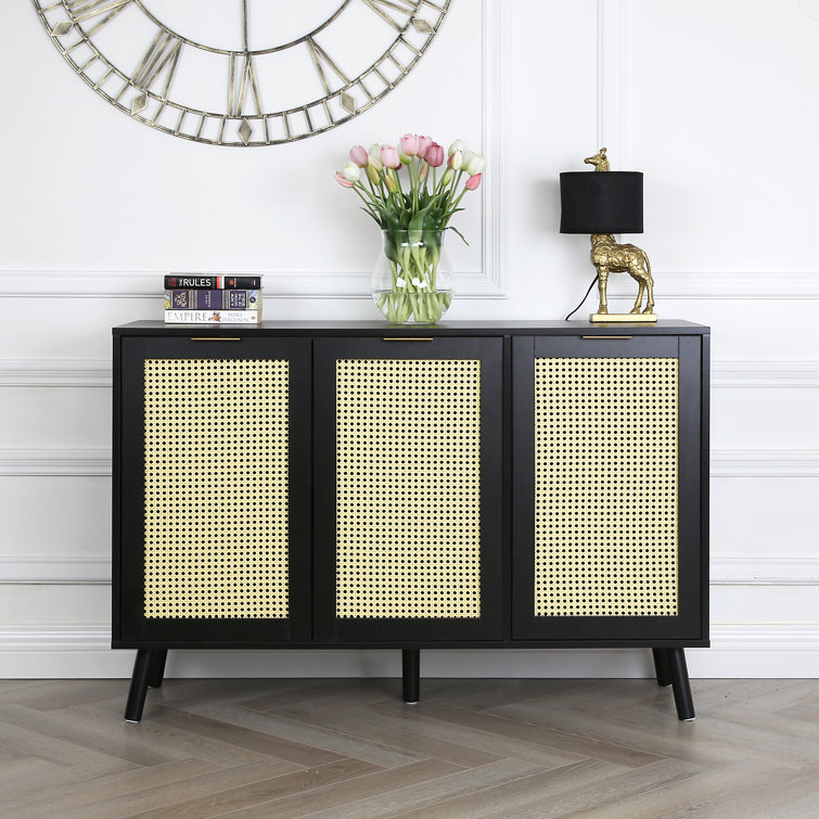 Bay Isle Home Craven 3-door Cane Cabinet | Wayfair.co.uk