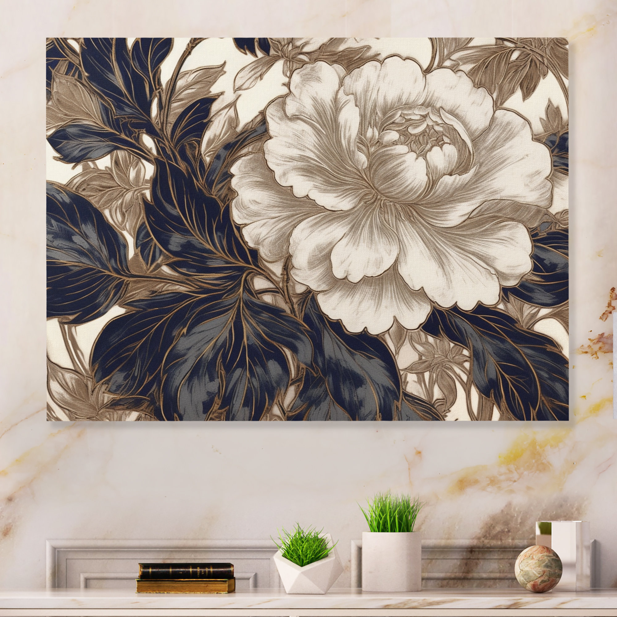 Red Barrel Studio Gold Blue Carnation Flower IV - Carnations Metal Wall ...