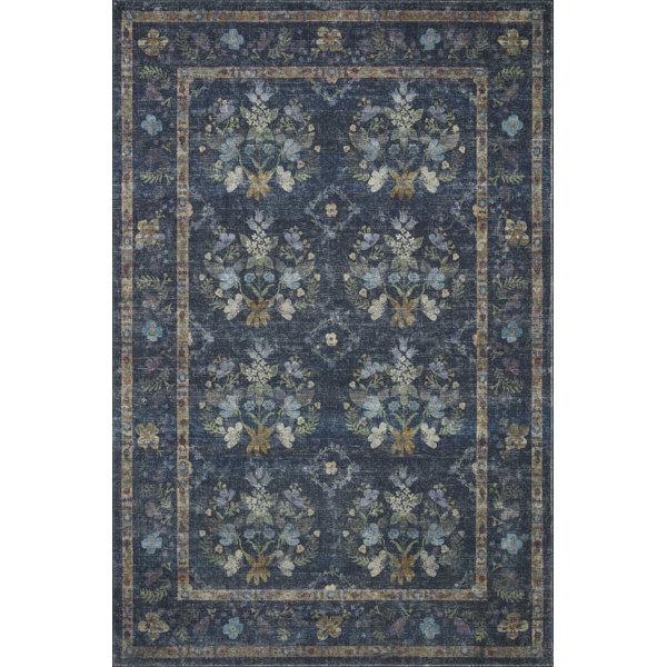 Rifle Paper Co. x Loloi Courtyard Navy Area Rug feat. CloudPile ...