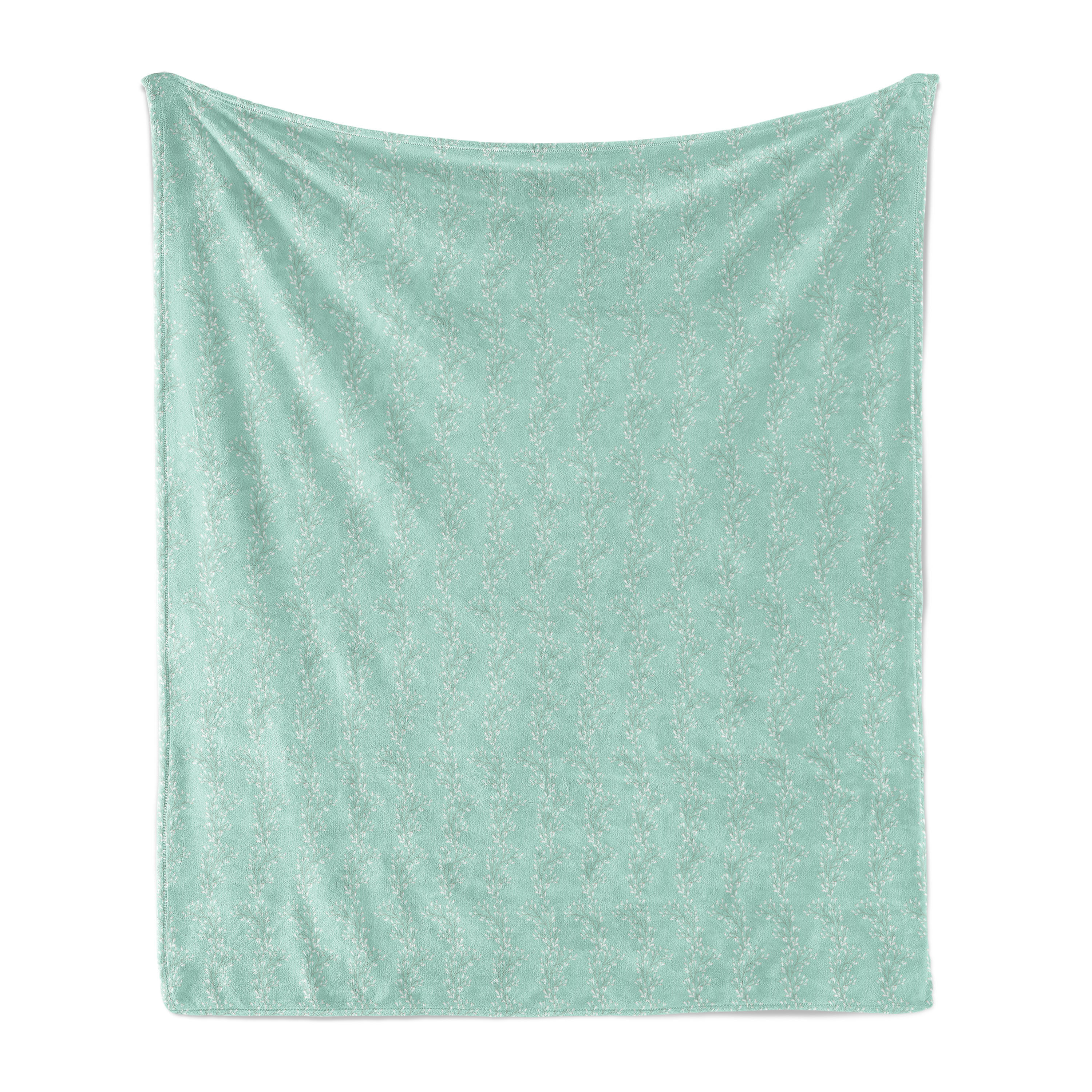 Ambesonne Spring Fleece Throw Blanket Pastel Garden Branches Flora Mint ...