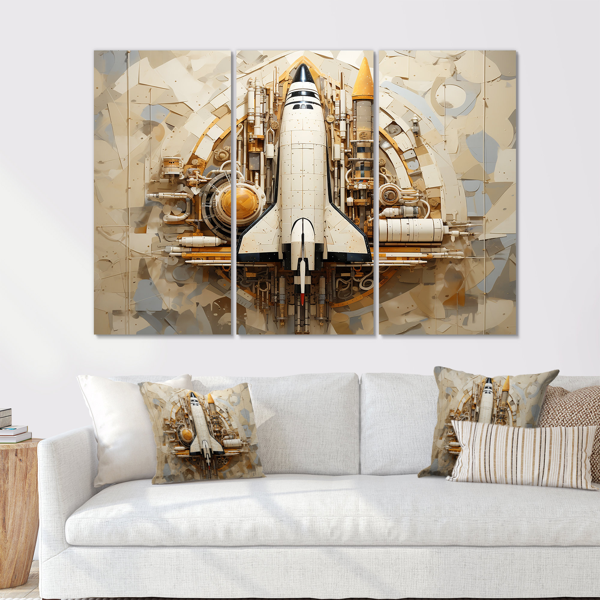 Lark Manor™ Vintage Cosmic Space Shuttle Voyage - Rocketship Canvas Art ...