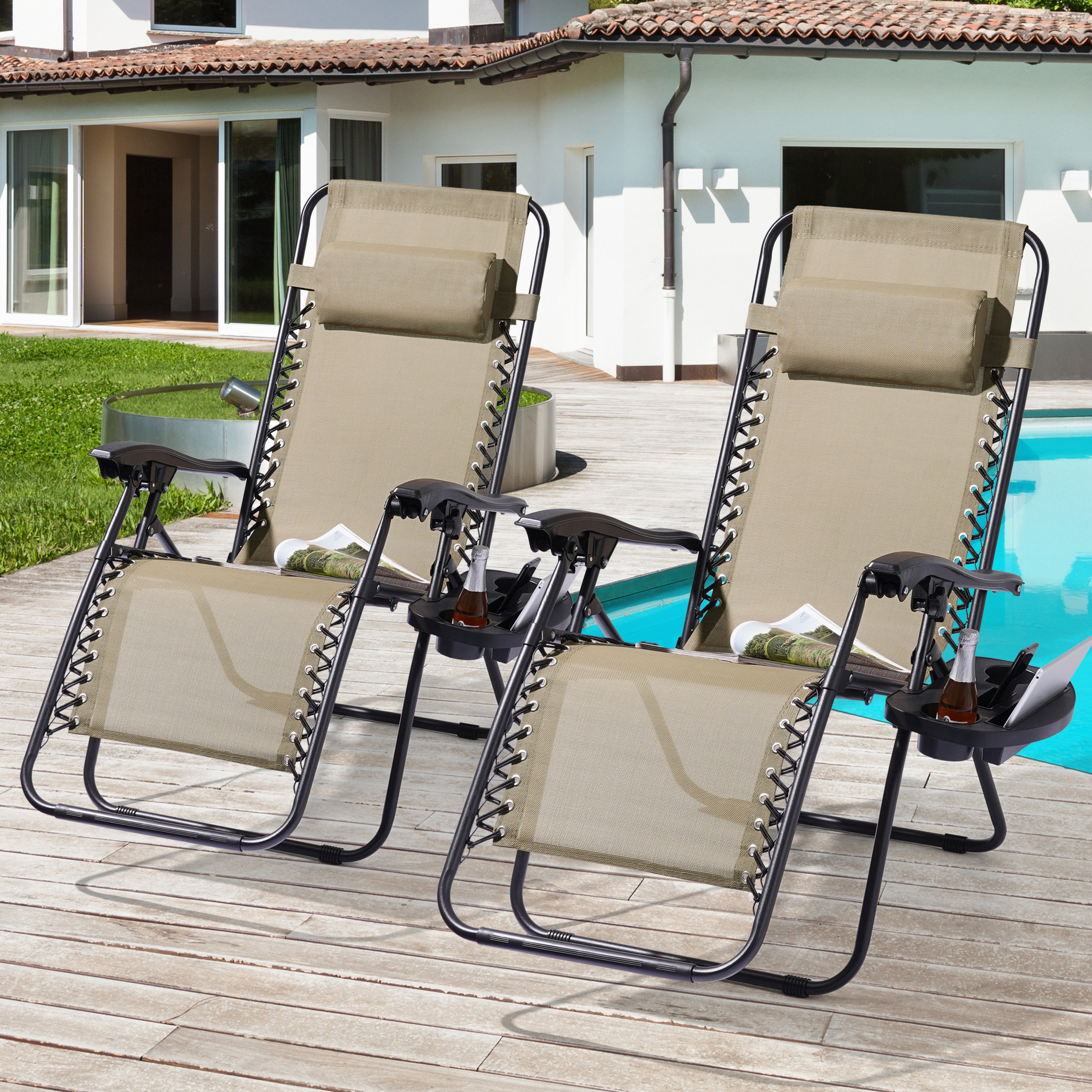 Arlmont & Co. Cynar Folding Zero Gravity Chair(Set of 2) & Reviews ...