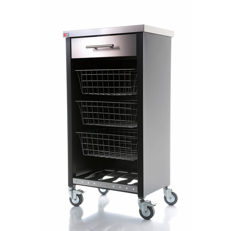 Don Hierro 18.9'' Wide Rolling Kitchen Cart with Stainless Steel Top ...