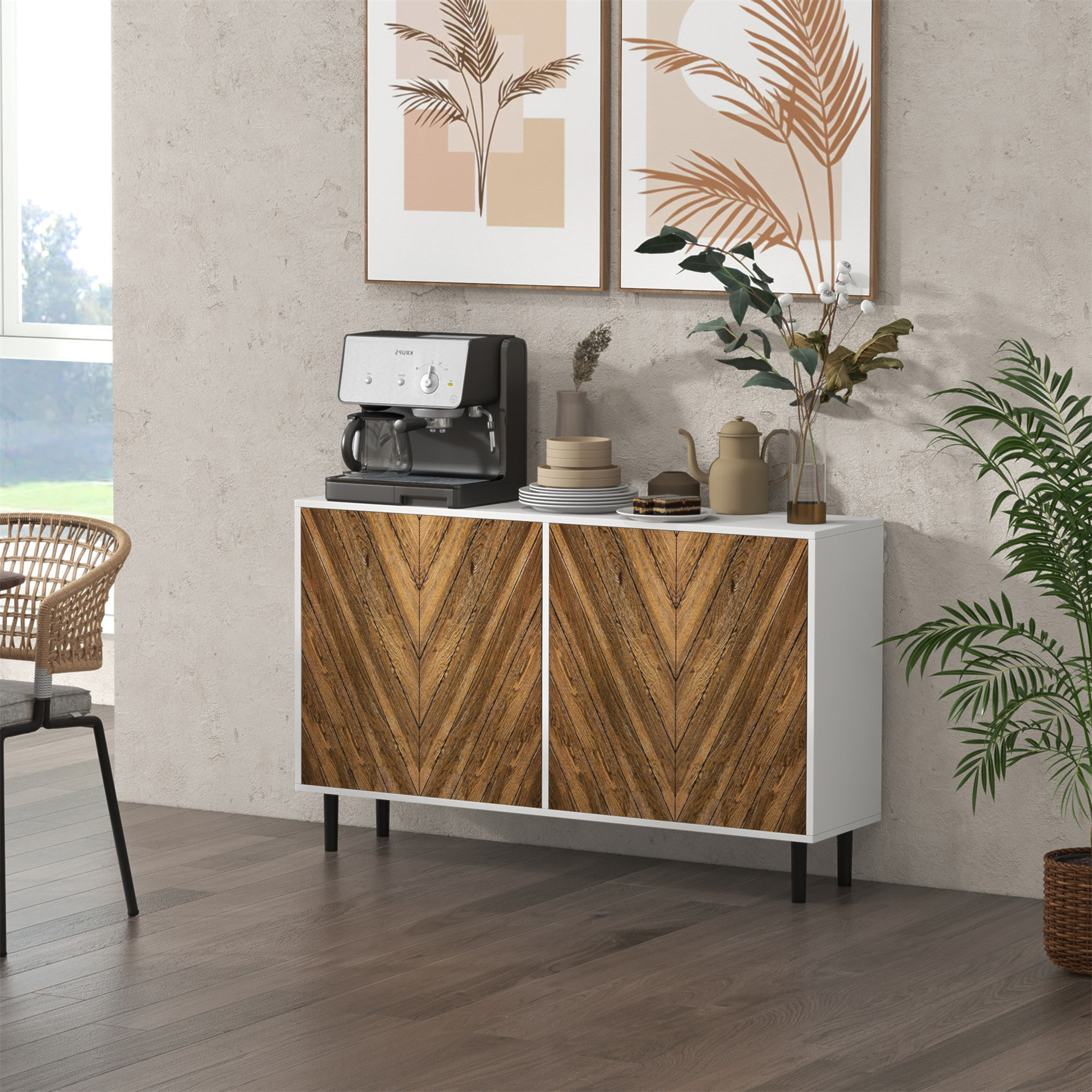 Wrought Studio Modern Kitchen Sideboard Buffet Cabinet With Adjustable ...