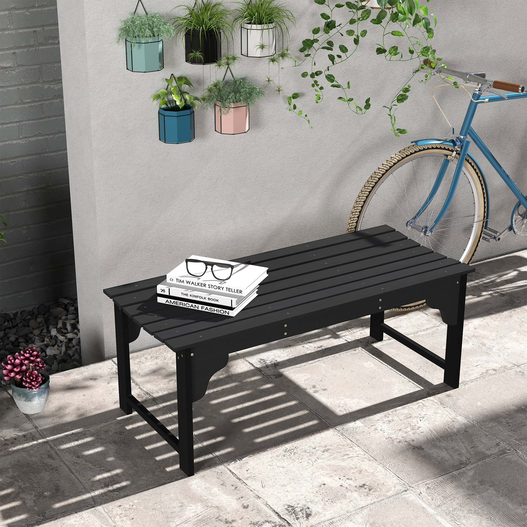 Astoria Grand Wooden Garden Bench, Outdoor Park Bench with Slatted Seat ...