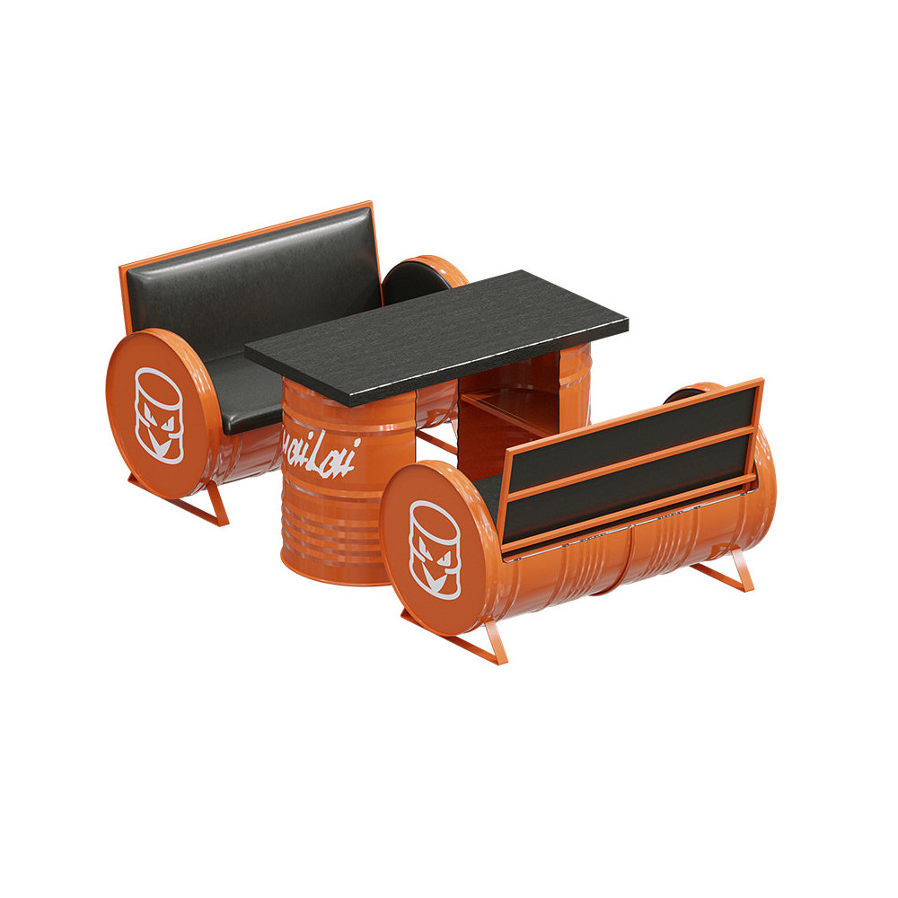 oil drum table set