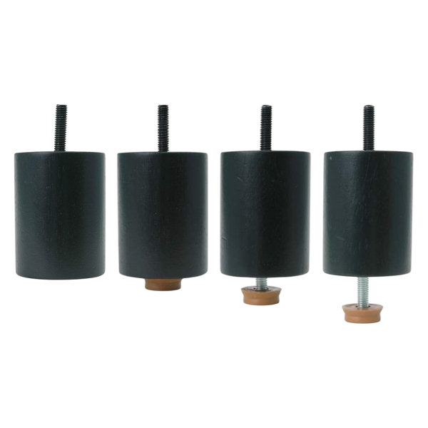 Leg Daddy 3" - 4" Adjustable Black Cylindrical Sofa Leg, Set of 4, M10 ...