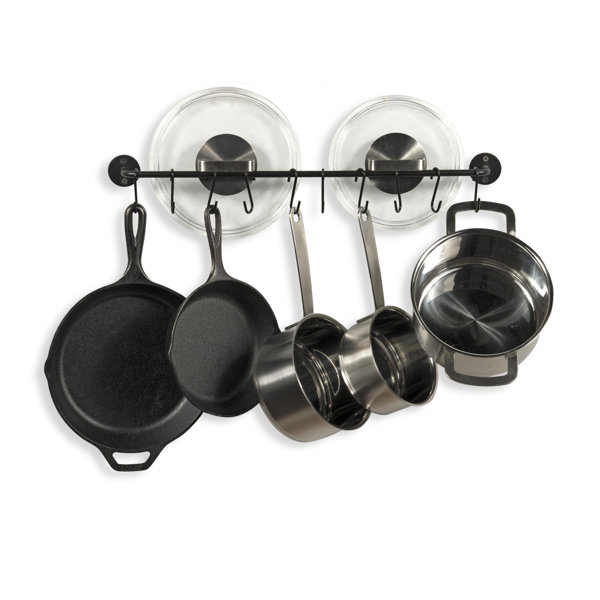 Ebern Designs Metal Straight Wall Mounted Pot Rack & Reviews | Wayfair