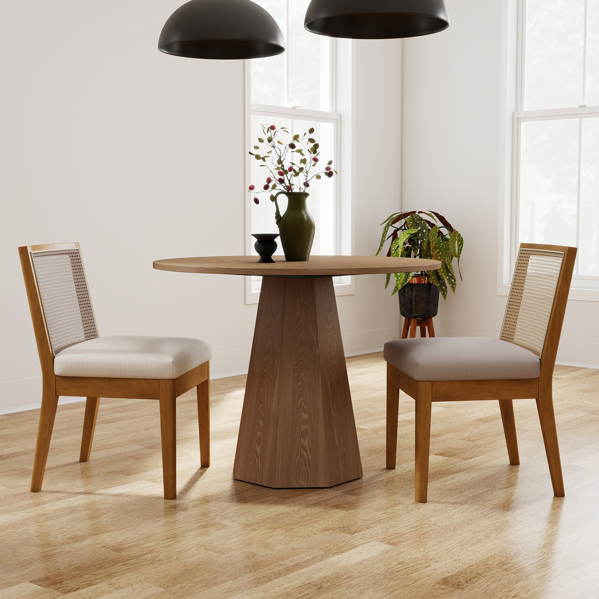 Bay Isle Home™ Round Dining Table Set, Mid Century Modern Small Round ...