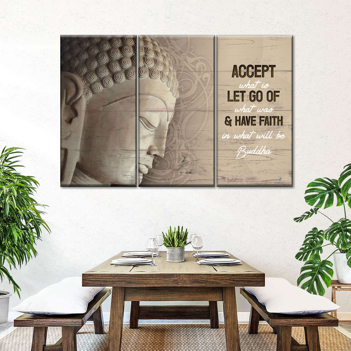 Bungalow Rose Buddha Have Faith Buddha Quote Multi Piece Canvas Print ...