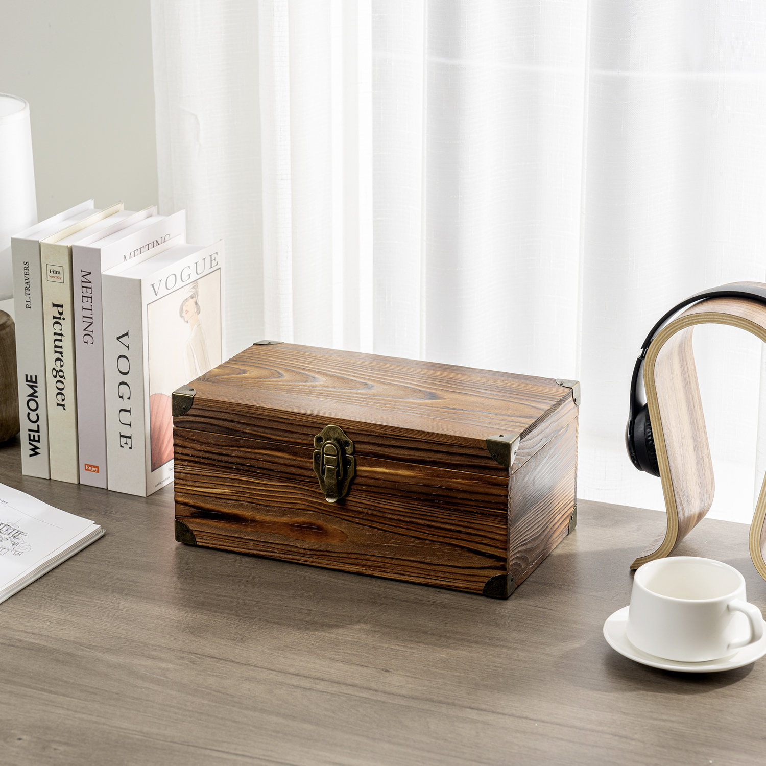 Millwood Pines Solid Wood Cassette Tapes Media Storage Box | Wayfair