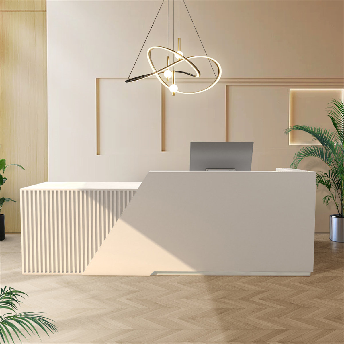 Brayden Studio Kal Bar counter reception desk | Wayfair