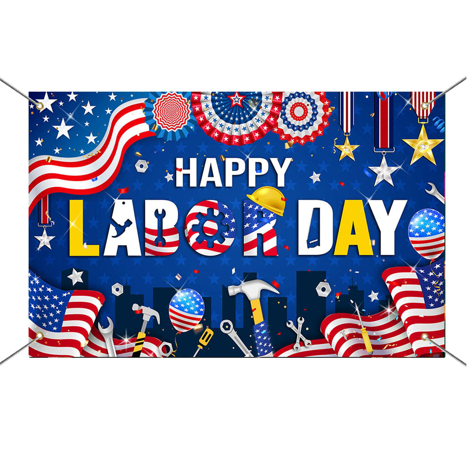 The Holiday Aisle® Happy Labor Day Backdrop Banner | Wayfair