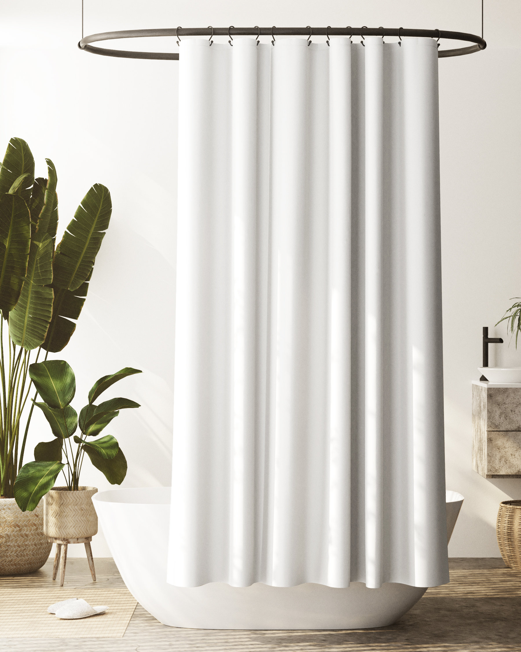 Eider And Ivory™ Jarmon Solid Color Recycled Cotton Shower Curtain Liner