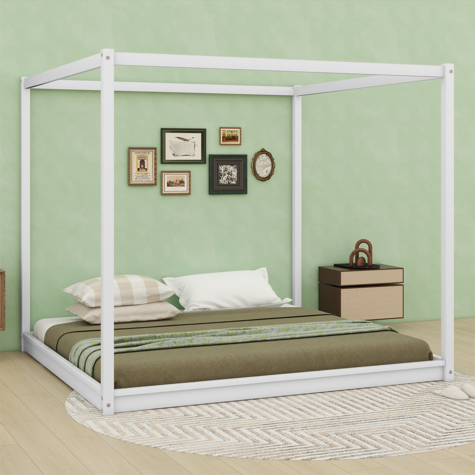 Red Barrel Studio Armento Canopy Platform Bed with Support Legs ...