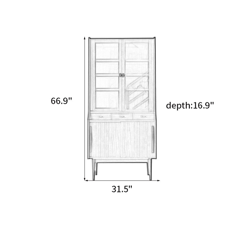 Parttlion Glass door bookcase display case | Wayfair