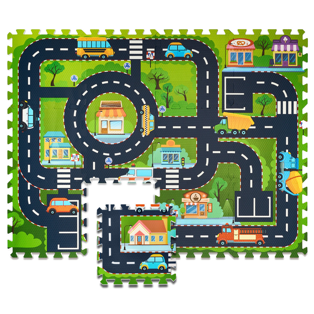 Sorbus Foam Playmat for Kids - Traffic Play Mat for Babies (12 Tiles ...