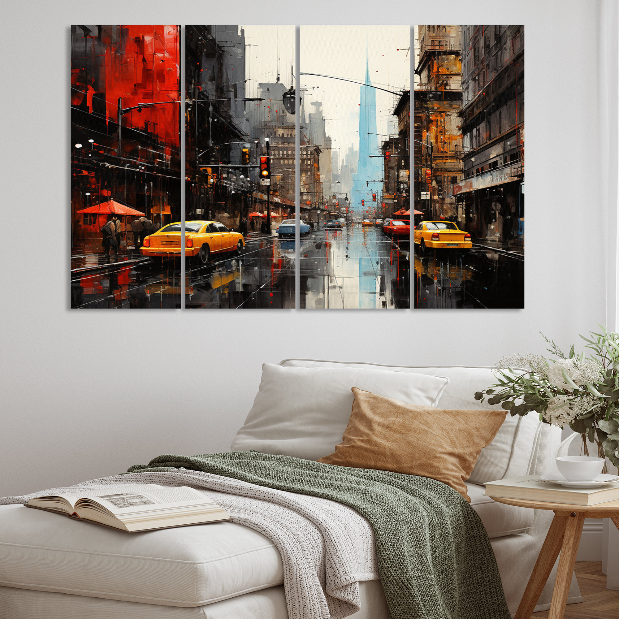 Design Art Cityscape Collage VII - Abstract Collages Wall Art Living ...