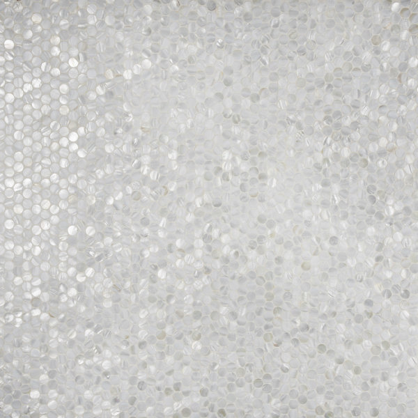 Merola Tile Conchella Mini Penny White 11-1/2" x 11-5/8" Natural Shell ...