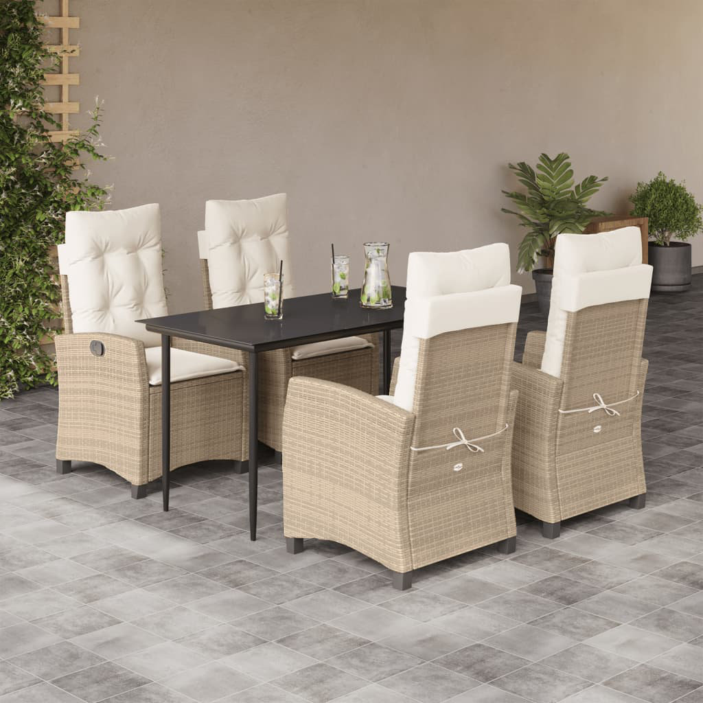 Latitude Run® 5 Piece Patio Dining Set With Cushions Poly Rattan | Wayfair