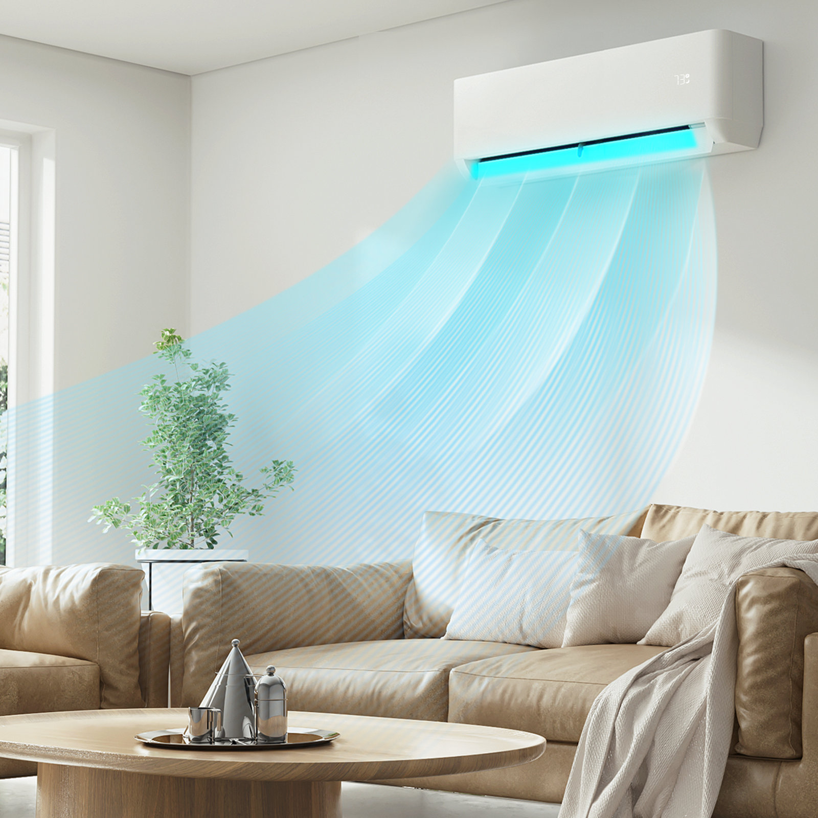 MoNiBloom 1,8000 BTU Smart Control Cooling and Heating Mode Air ...