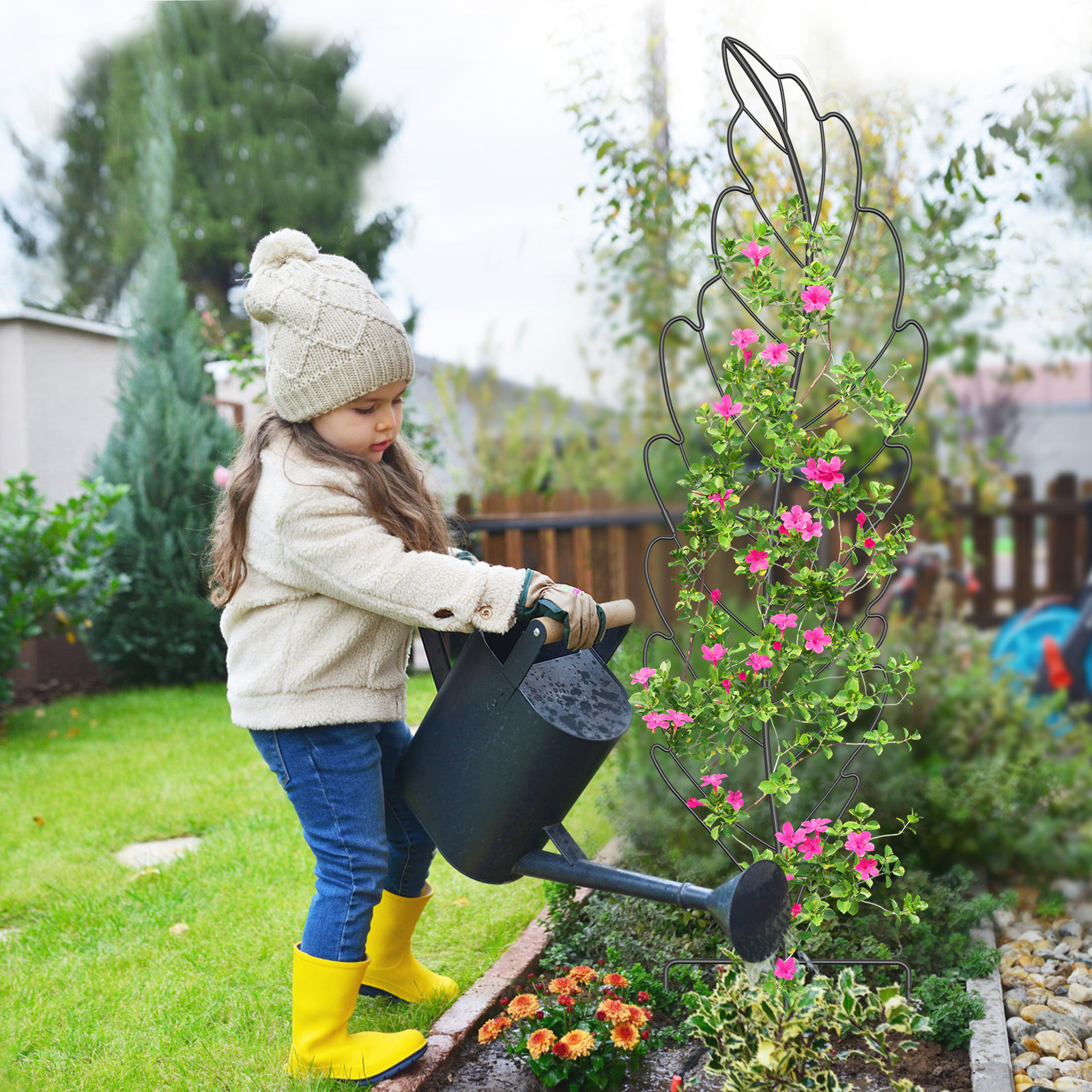 Winston Porter 3 Pack Metal Garden Trellis Plant Support Trellis for ...