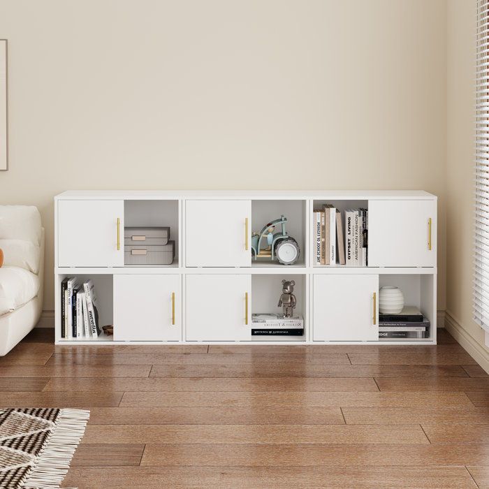 Ebern Designs Adavia 6 Cube Bookshelf, Stackable Cubby Storage ...