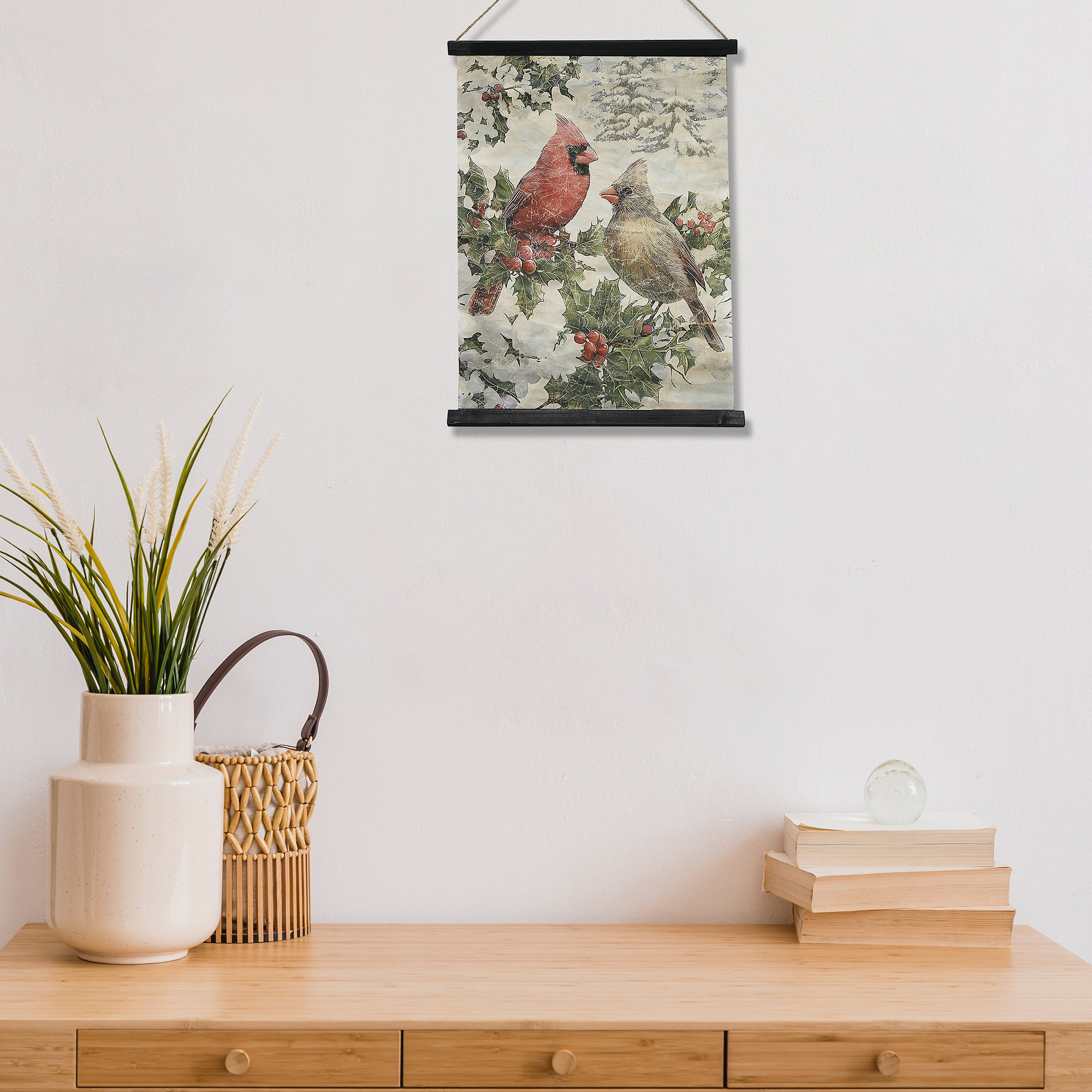 iH casadécor Crinkle Paper Wall Hanger Cardinal | Wayfair
