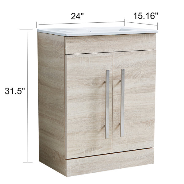 Ebern Designs Quinnlyn 24" Danube Wood Grain Country Free-standing 2 ...