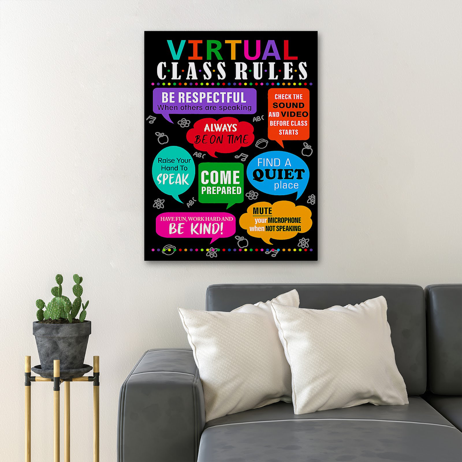 Trinx Virtual Class Rules - Be Respectful, Be Kind - 1 Piece Rectangle ...