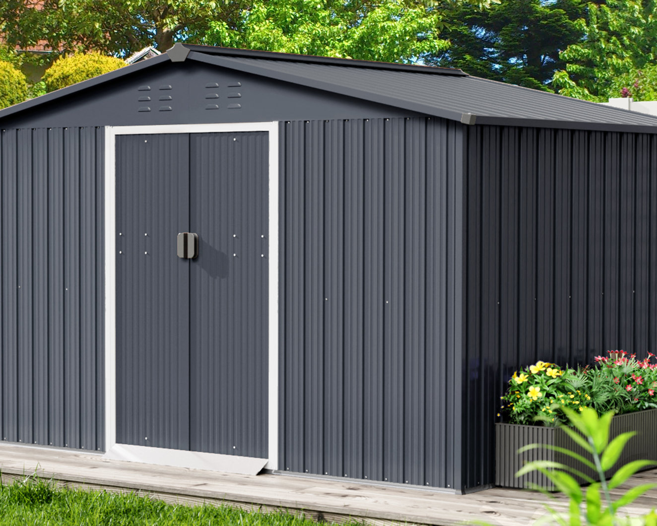 Yesurprise Large Storage Space Galvanized Steel Storage Room | Wayfair