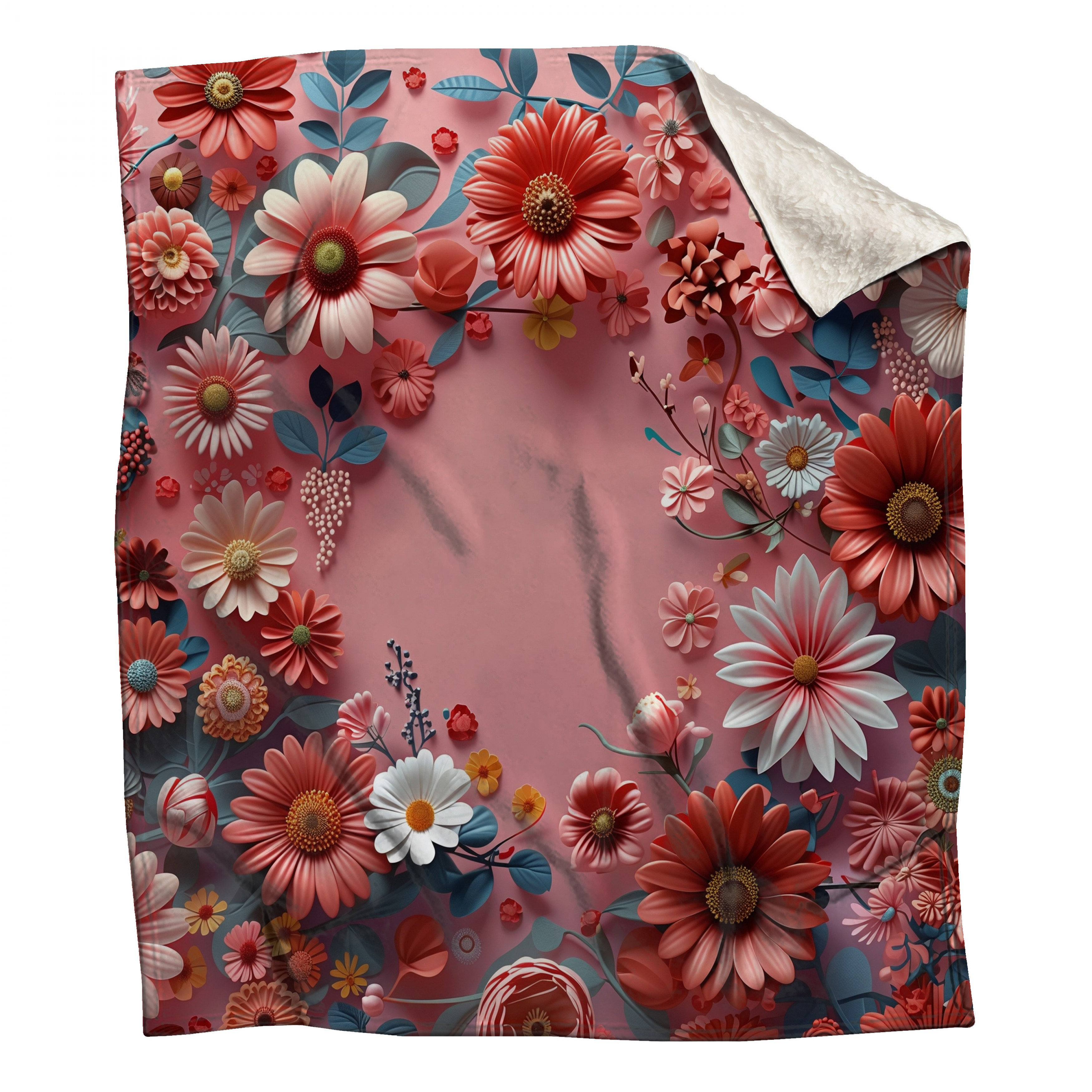VisionDecor Floral Arrangement Fleece Throw Blanket - Floral Throws for ...