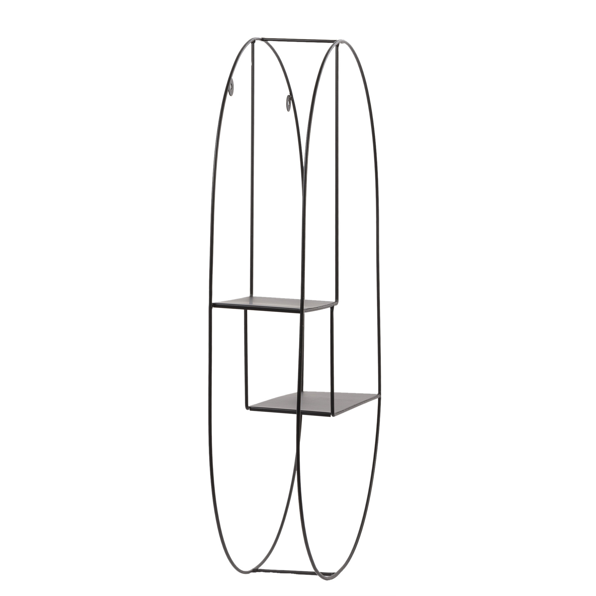 Ebern Designs Oblong Metal Wall Shelf, 16"L x 24"H x 4"W, Black ...