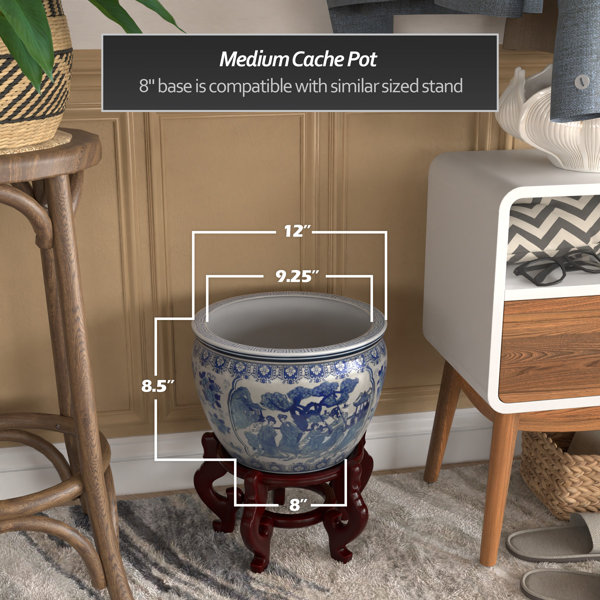 Oriental Furniture Ladies Chinese Porcelain Pot Planter & Reviews ...