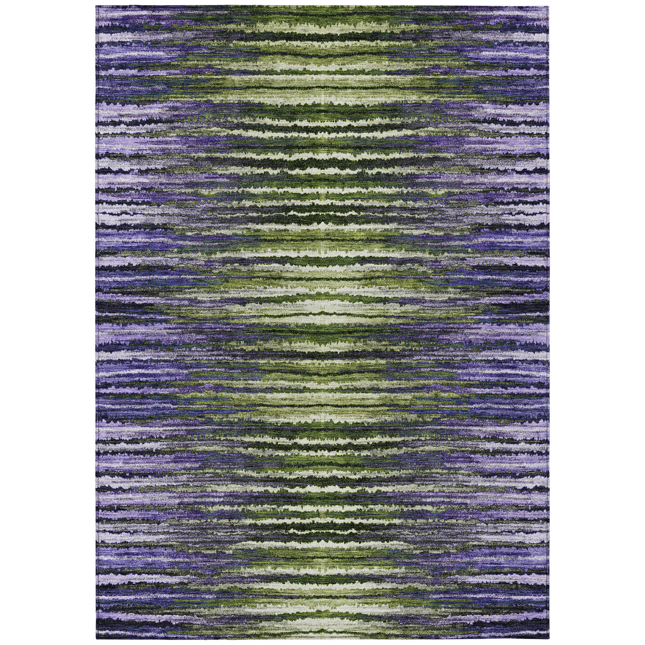 HomeRoots 9' X 12' Purple Lilac And Lavender Striped Washable Indoor ...