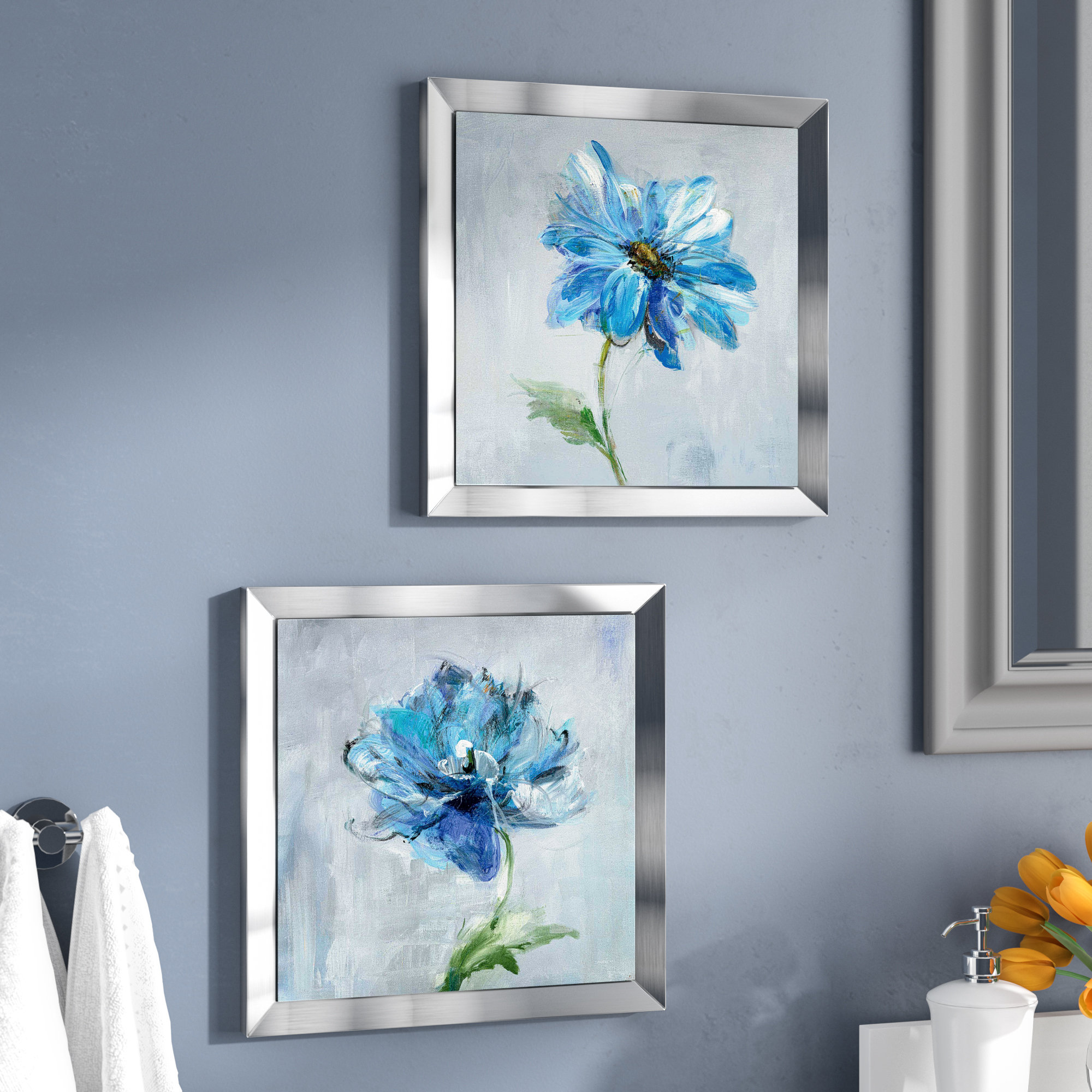 Alcott Hill Floral Bloom I v2 - 2 Piece Picture Frame Acrylic Painting ...