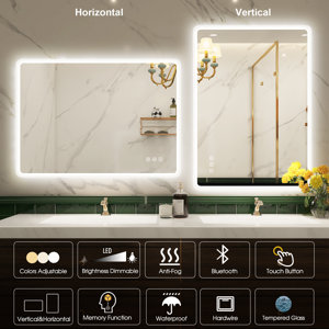 Orren Ellis Brighten Your Bathroom with our LED Bluetooth Mirror ...