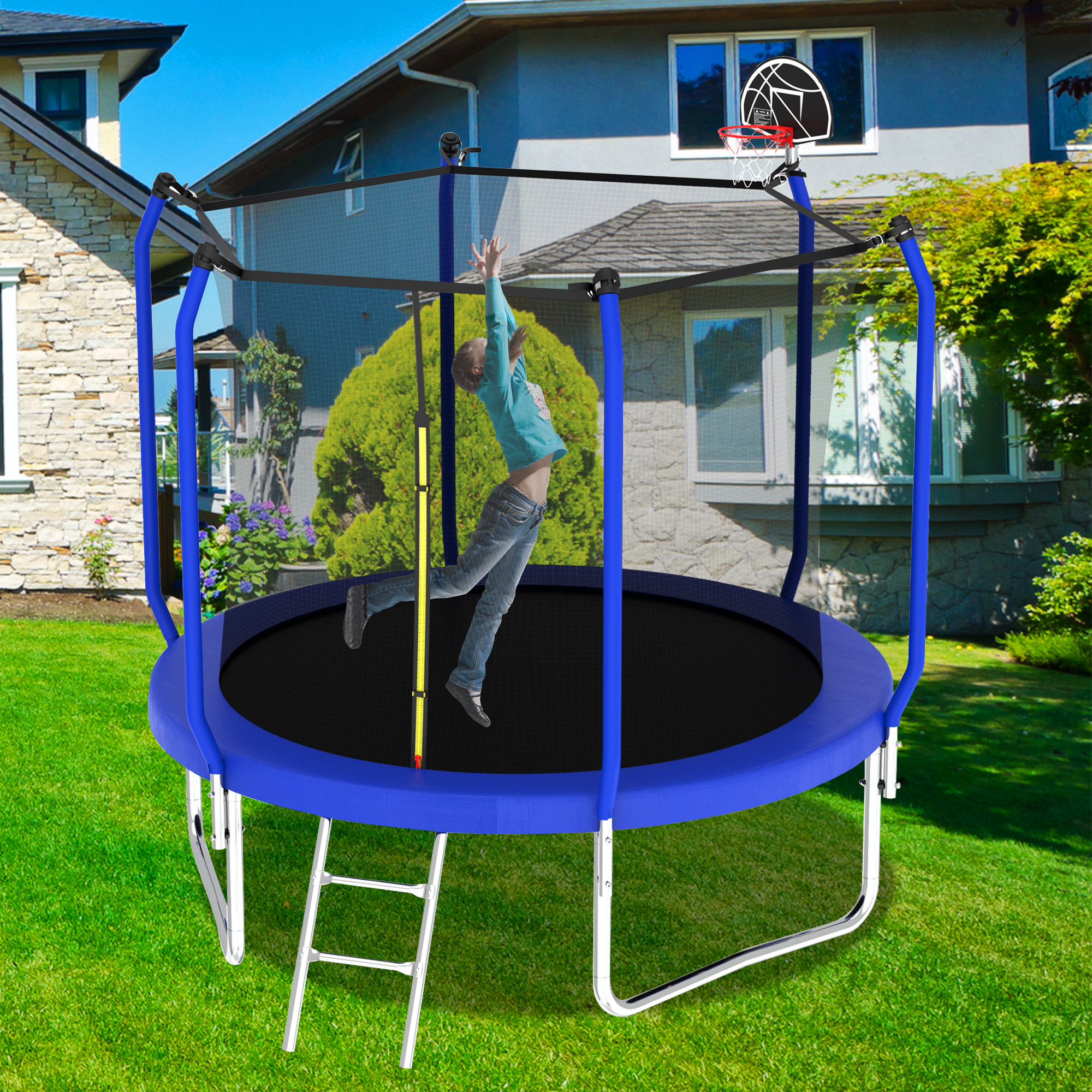 J&S HOME 8FT Trampoline With Basketball Hoop - Wayfair Canada
